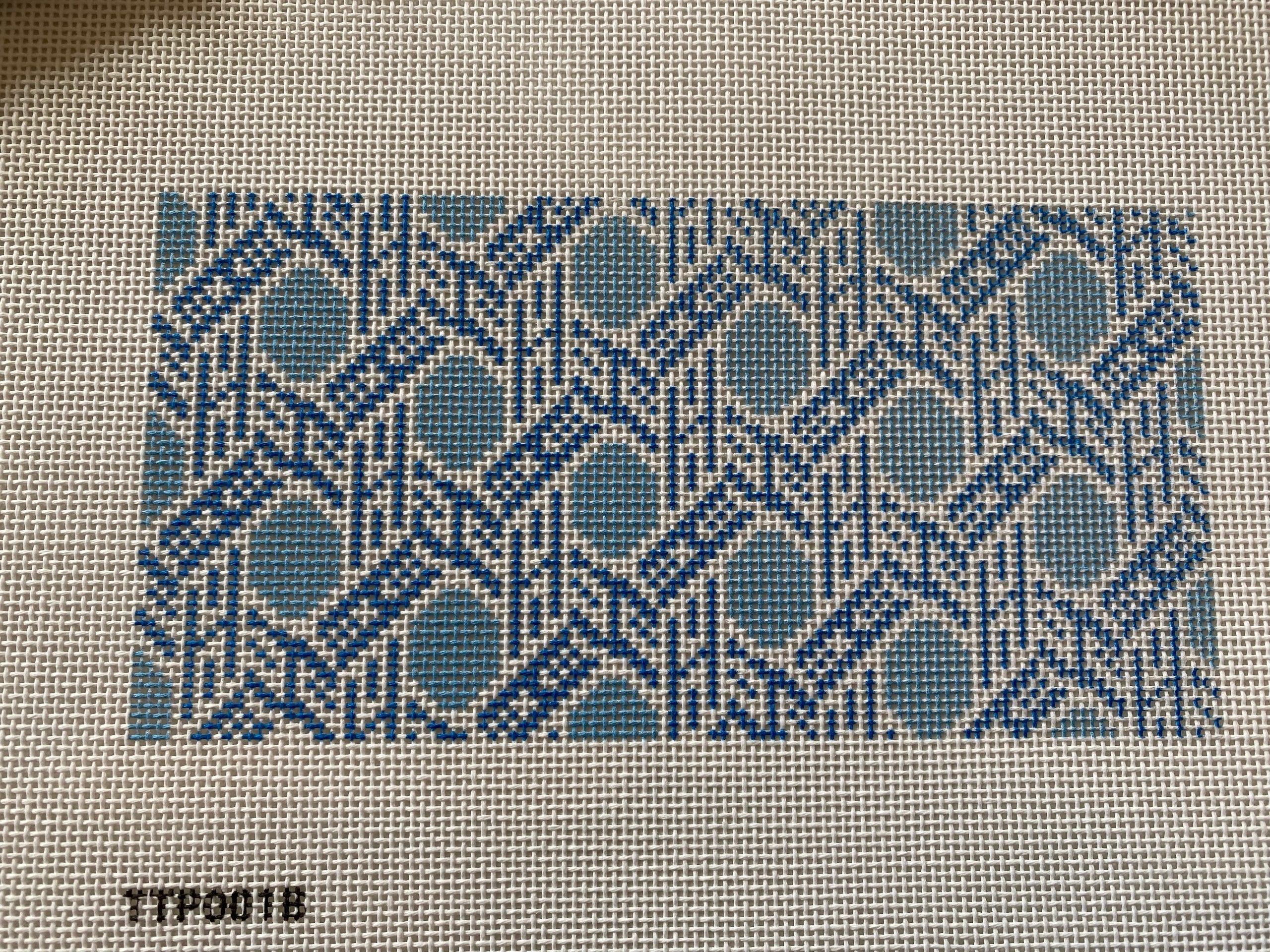 Blue Geometric Rectangular Insert | Augusta Needlepoint